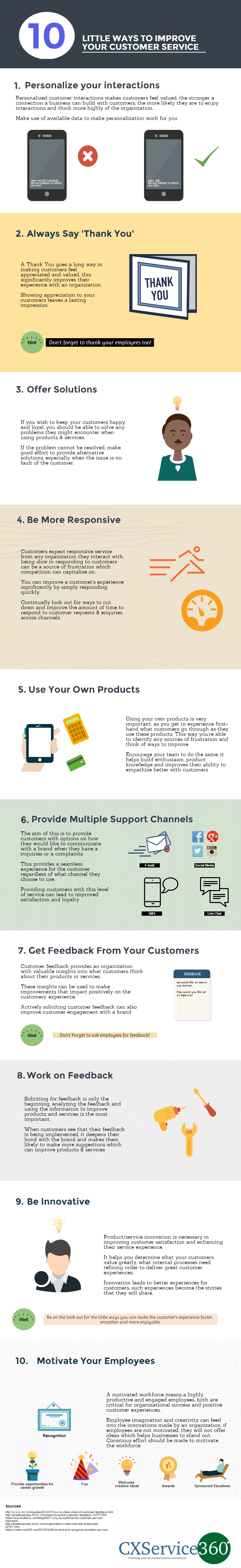 Infographic - 10 Ways To Improve Customer Service - CXService360 Infographic - 10 Ways To Improve Customer Service - CXService360
